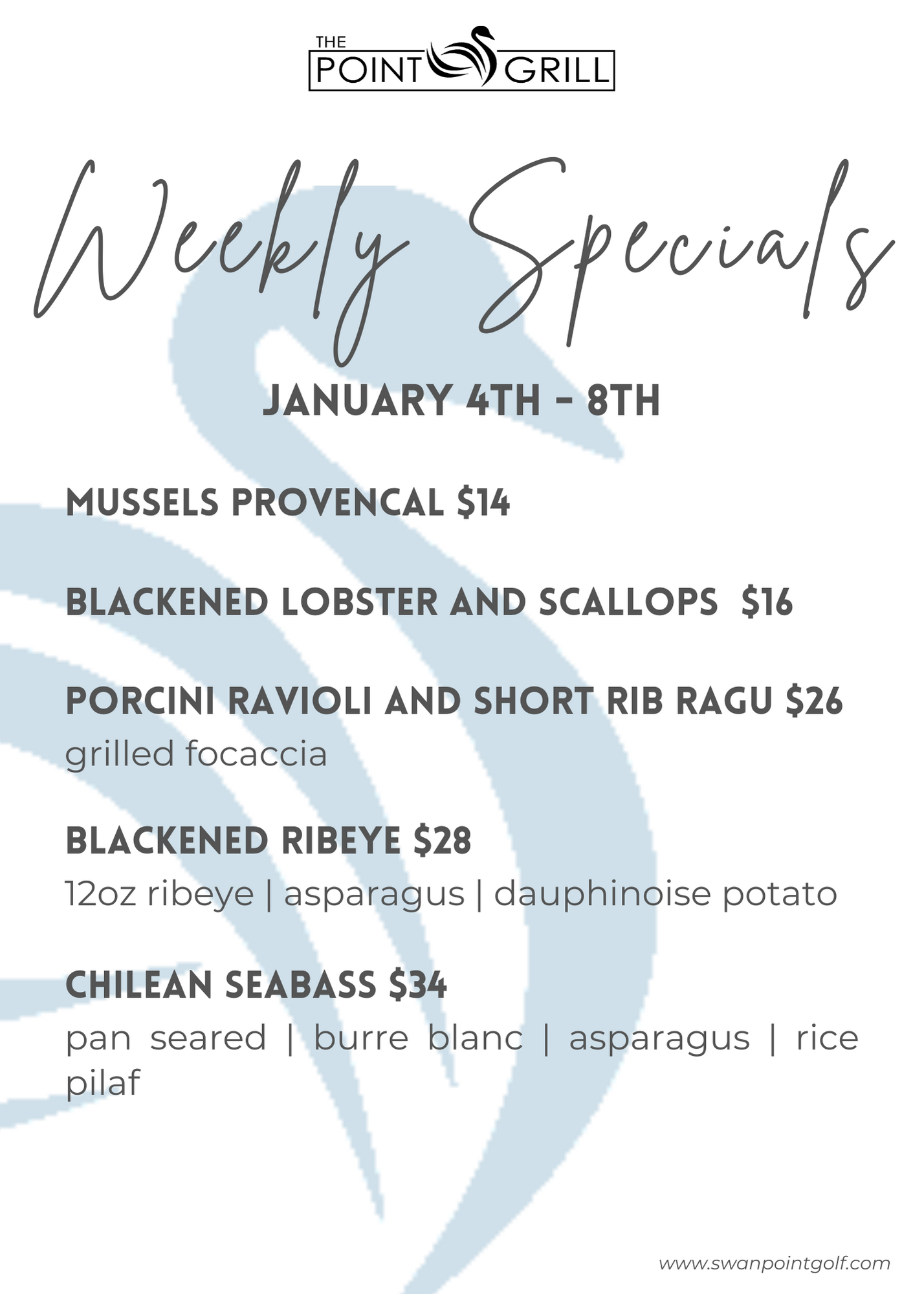 The Point Grill Information - Swan Point Yacht & Country Club
